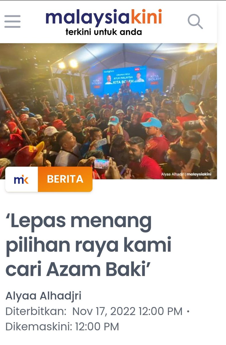 Fyzul on Twitter: "“Lepas menang pilihan raya kami cari Azam Baki, insya-Allah. Saya tahu Azam ...