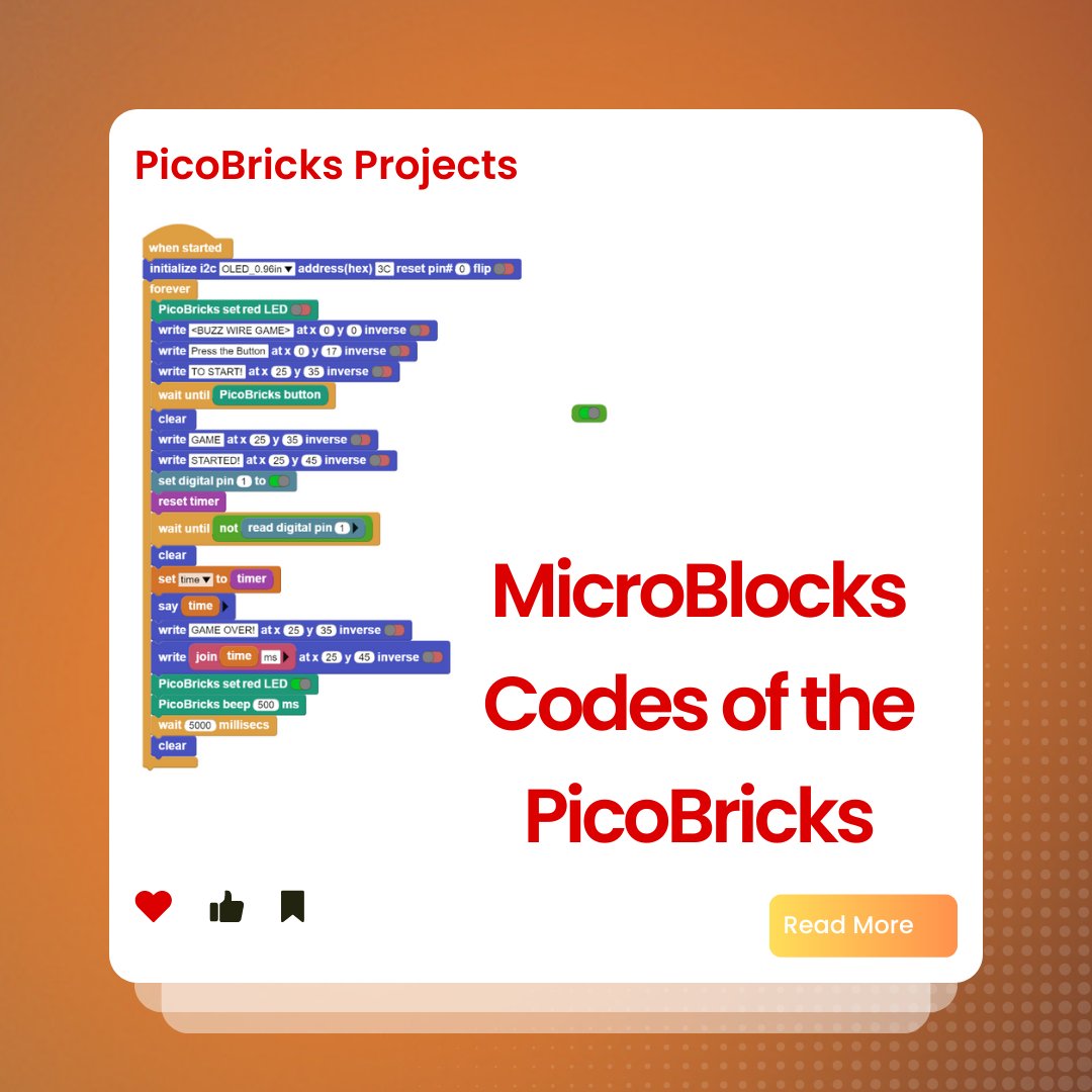 PicoBricks on Twitter: "In this project, we will use a conductor wire, the buzzer, and the LED ...
