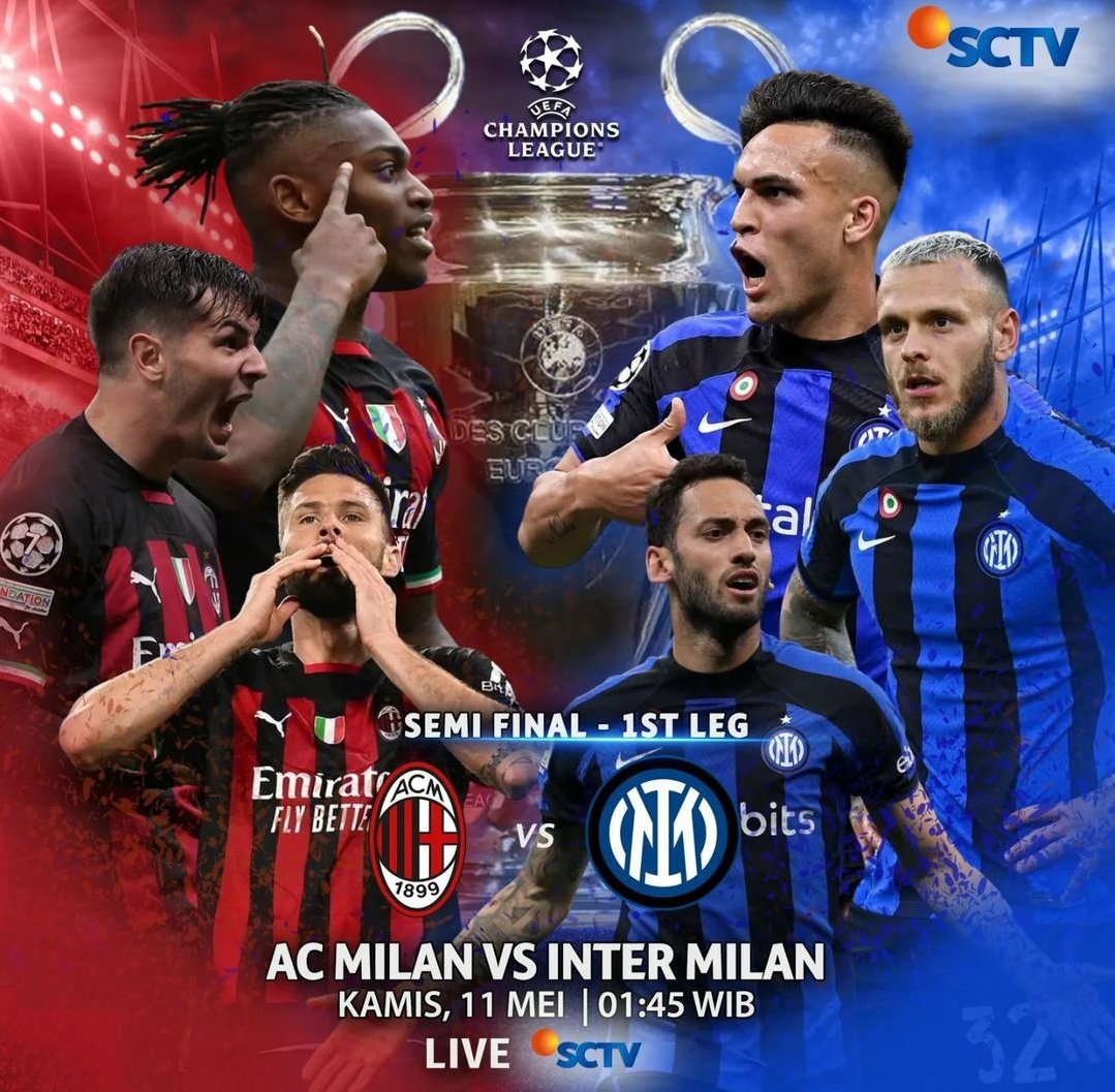 Siaran Bola Live on Twitter: "#MATCHDAY #UCL #SemiFinal #Leg1 MILAN vs INTER K.O 02.00 WIB SCTV ...