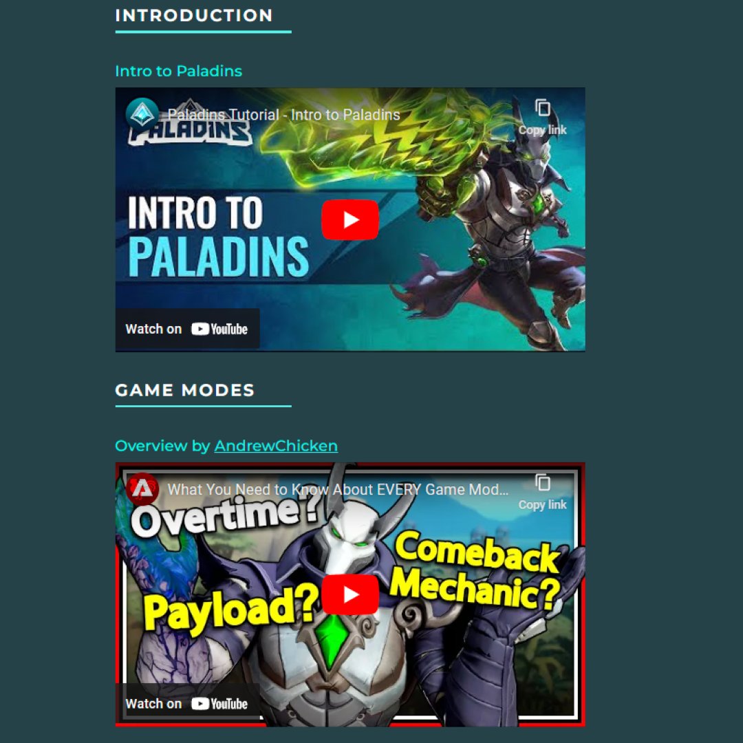 Paladins: The Game on Twitter: "We've added a new section to our New & Returning Player Guide ...