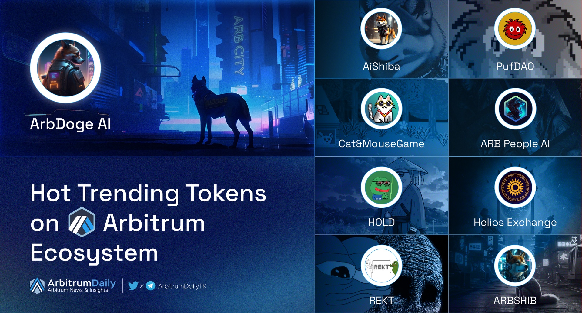 Arbitrum Daily (💙,🧡) on Twitter: "🔥 Hot Trending Tokens on @arbitrum Ecosystem 1. $AIDOGE ...