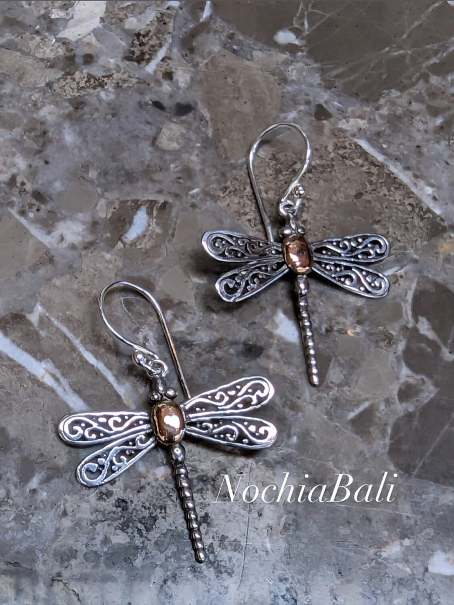 nochiabali on Twitter: "Silver Dragonfly Earring, dangle Insect earring, Dragonfly earring ...