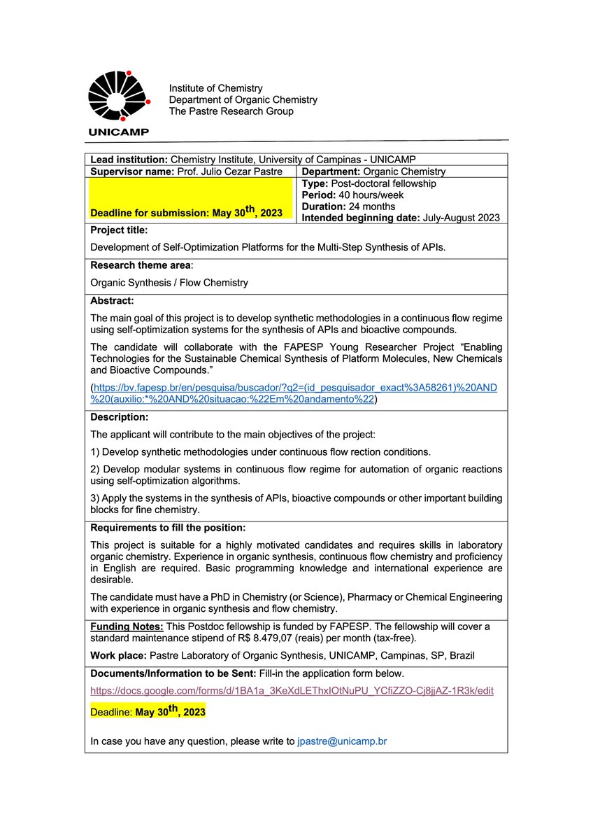 ChemCatChem on Twitter: "RT @juliopastre: We are hiring! Postdoctoral ...