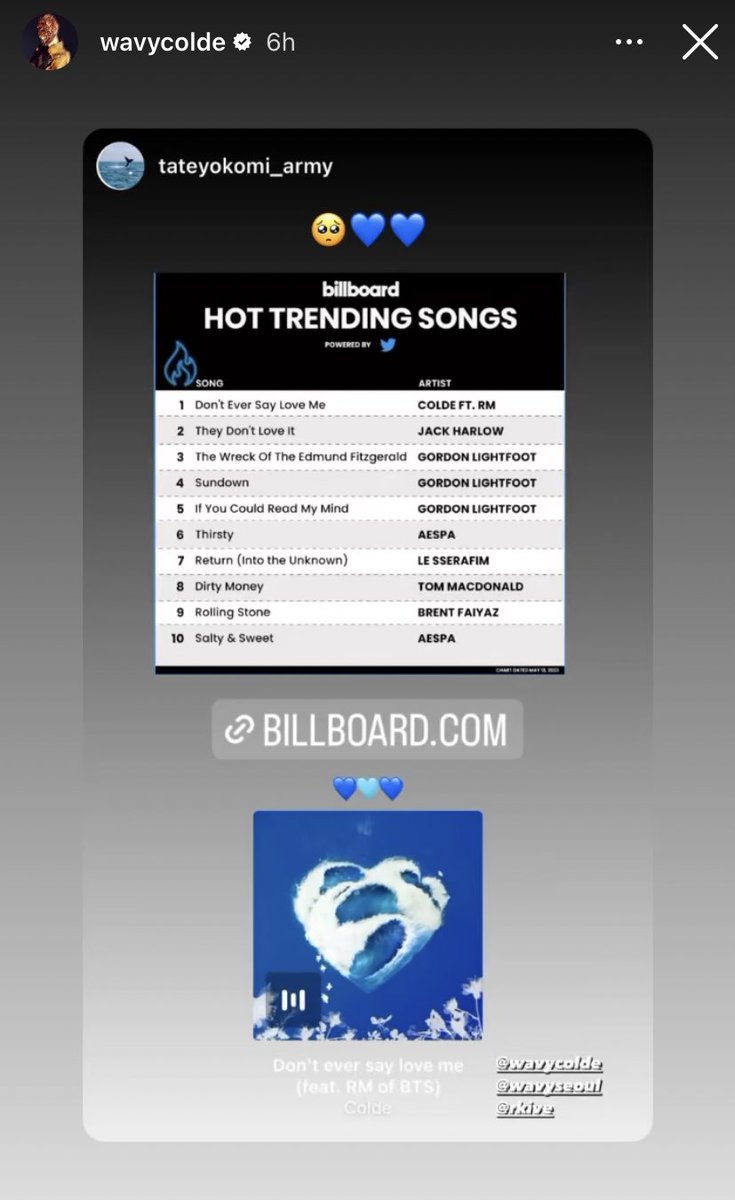 Kim Namjoon Source on Twitter: "Colde via instagram story 🔗 https://instagram.com/stories ...