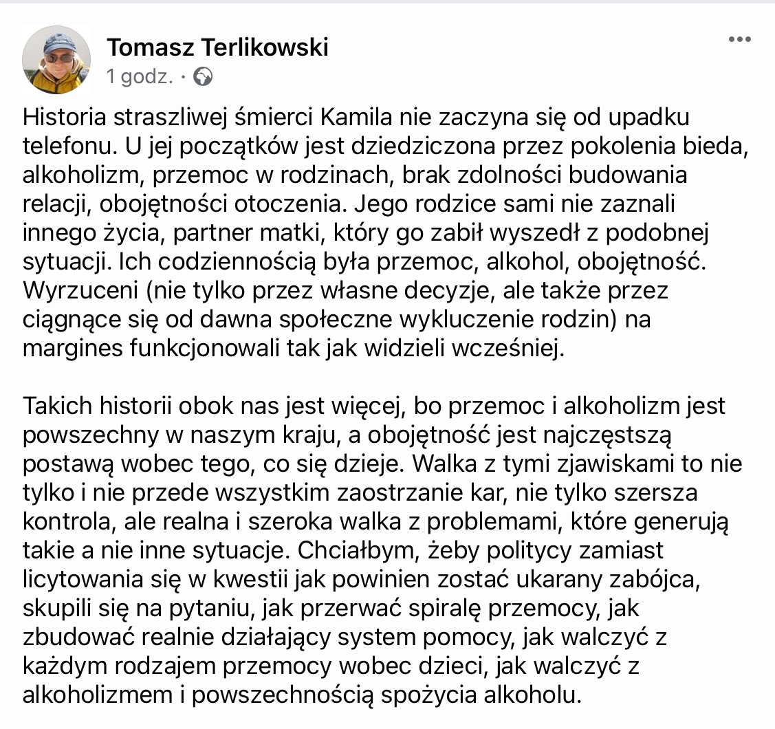 Tomasz Terlikowski on Twitter: "Historia śmierci Kamila nie zaczyna się od upadku telefonu. U ...