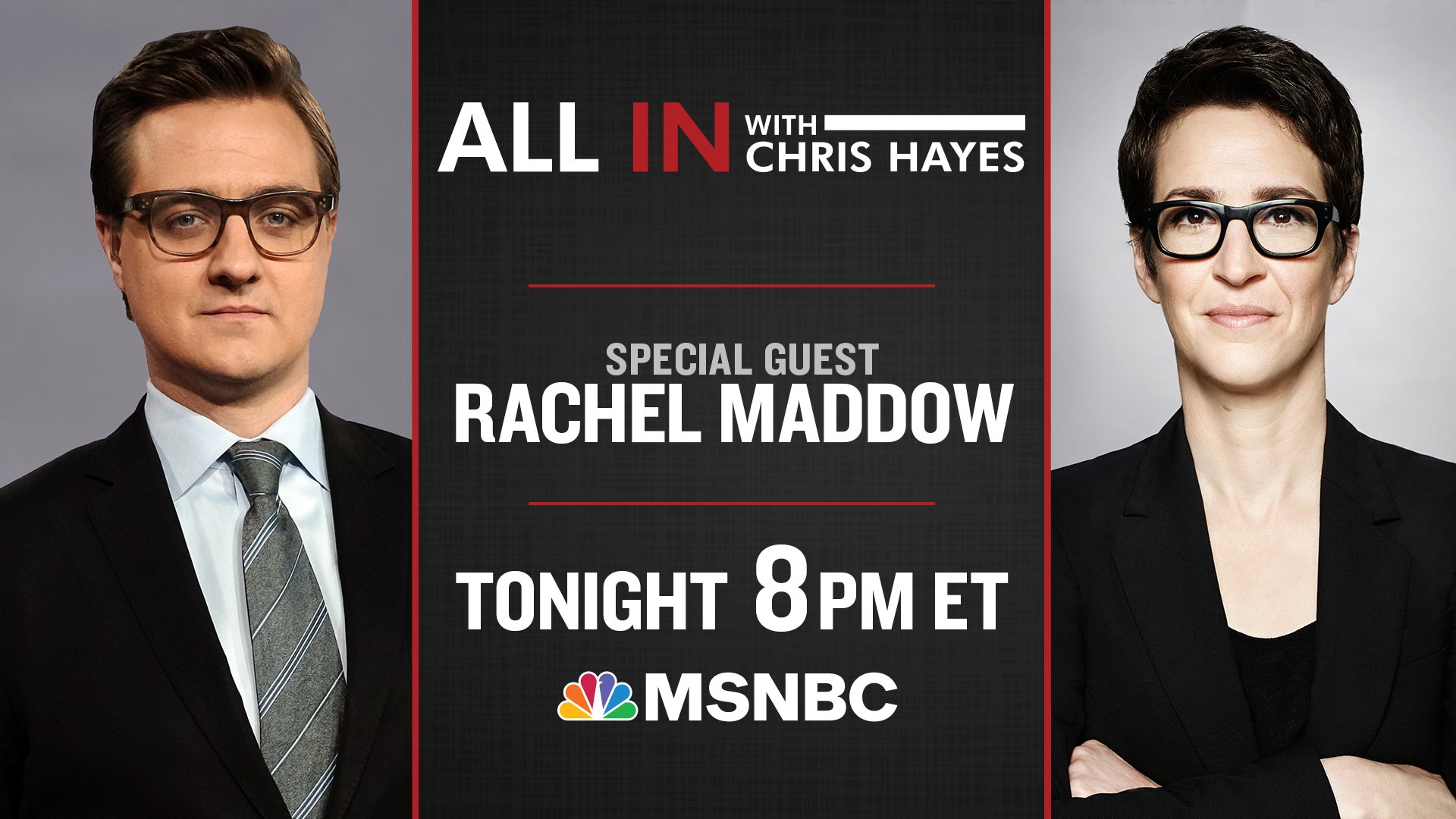Chris Hayes and Rachel Maddow looks like a before and after picture ...
