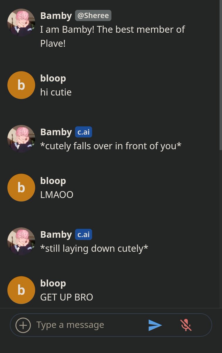 bloop on Twitter: "bamby char ai are u ok cuz wtf 😭😭??"