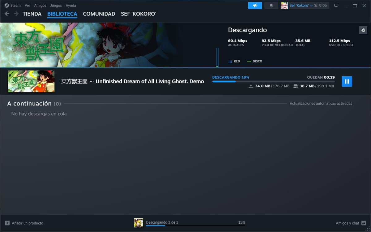 Sef 'Kokoro' on Twitter: "Pues al parecer si se puede instalar el Demo de Touhou 19 de forma ...