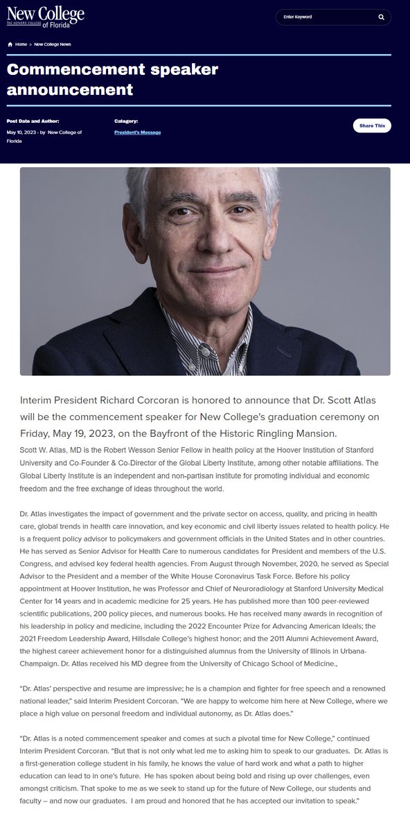 Eric-Clifford Graf on Twitter: "RT @ScottAtlas_IT: It gives me great pleasure to be honored as ...