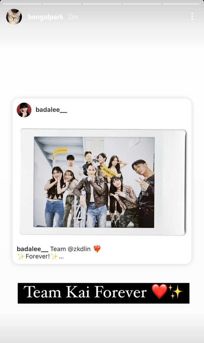 INTLKAI ꩜ on Twitter: "[IG] 230509 bengalpark* / tatter0tae* story update "Team Kai Forever ️ ...