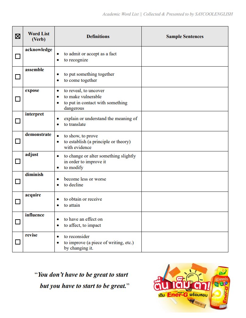 𝐬𝐚𝐲𝐜⚯𝐥𝐞𝐧𝐠𝐥𝐢𝐬𝐡™🏳️‍🌈 on Twitter: "แจกไฟล์ [Flashcards] Academic ...