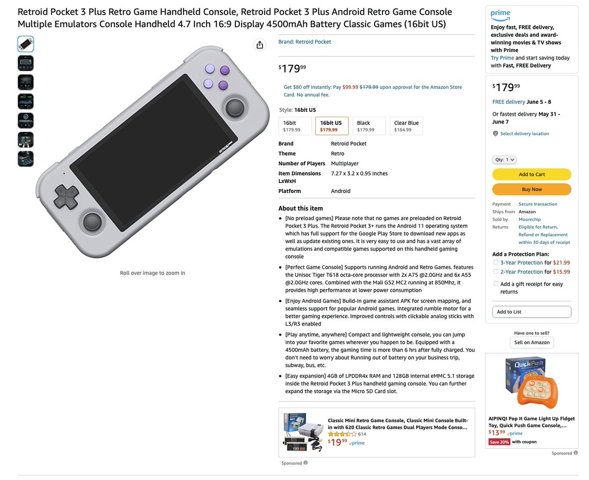 Retro Game Corps On Twitter The Retroid Pocket 3 Is Now Officially Available On Amazon Its 2994