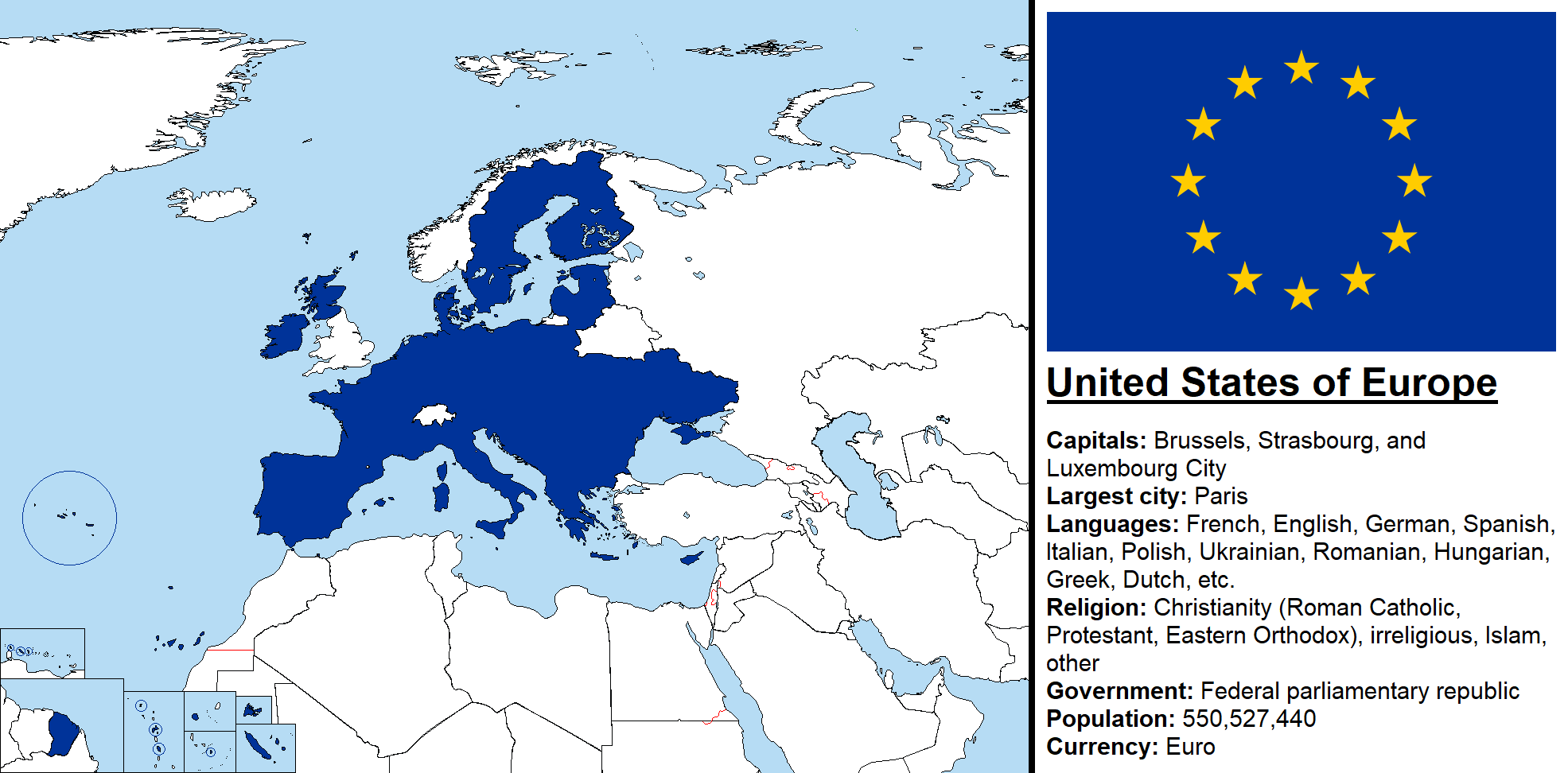 European Union Map With Capitals