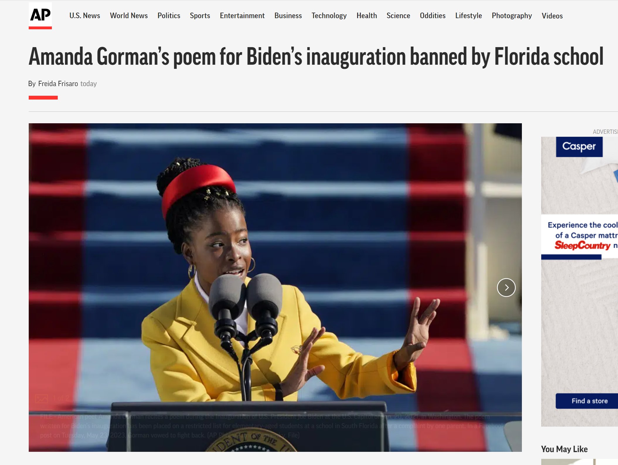 Wesley Yang on Twitter: "Headline: "Amanda Gorman’s poem for Biden’s ...