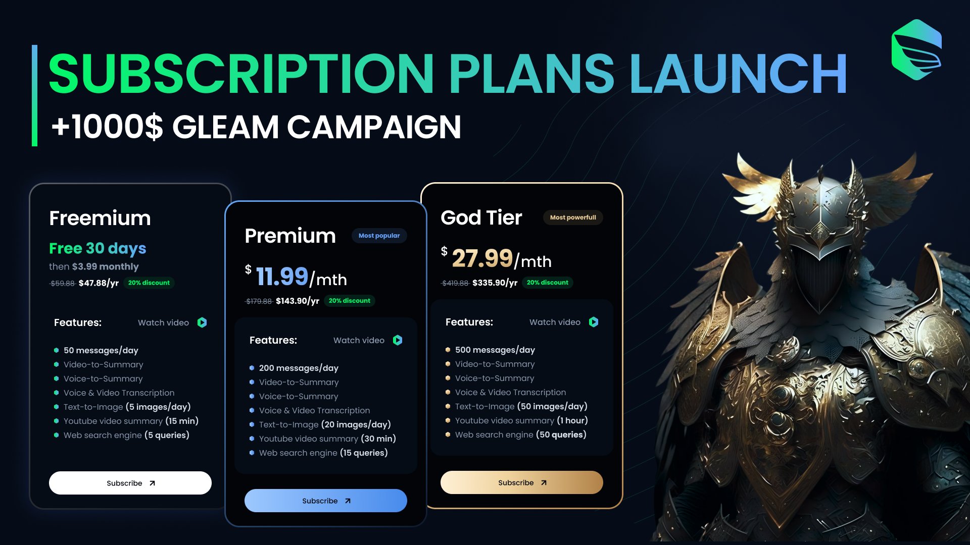 ChatGod.ai on Twitter: "The moment has come! ChatGod launches pricing plans: 🥳 Subscribe to God ...