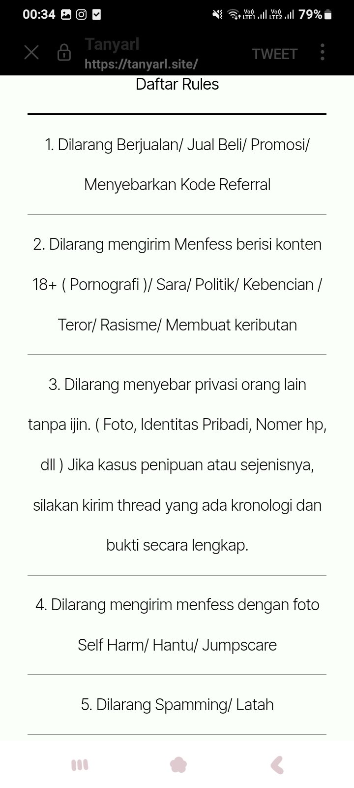 sello on Twitter: "@tanyakanrl Km baca rules no. 2, 5, 15, sama 16 ...