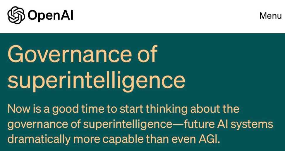 Rowan Cheung on Twitter: "OpenAI released the ‘Governance of Superintelligence. ‘ OpenAI just ...