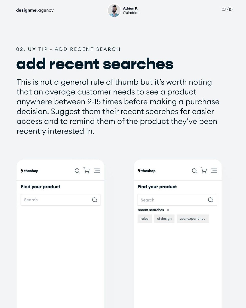 How to design better search boxes👇 - Thread from UI Adrian @uiuxadrian ...