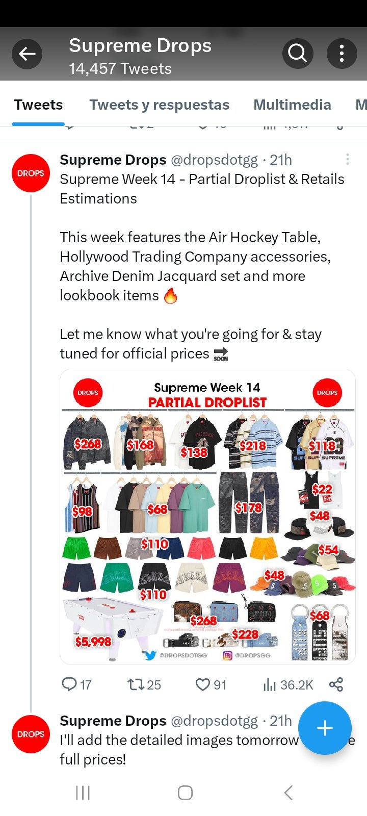 Supreme Drops On Twitter Supreme Week 14 Full Droplist And Retail