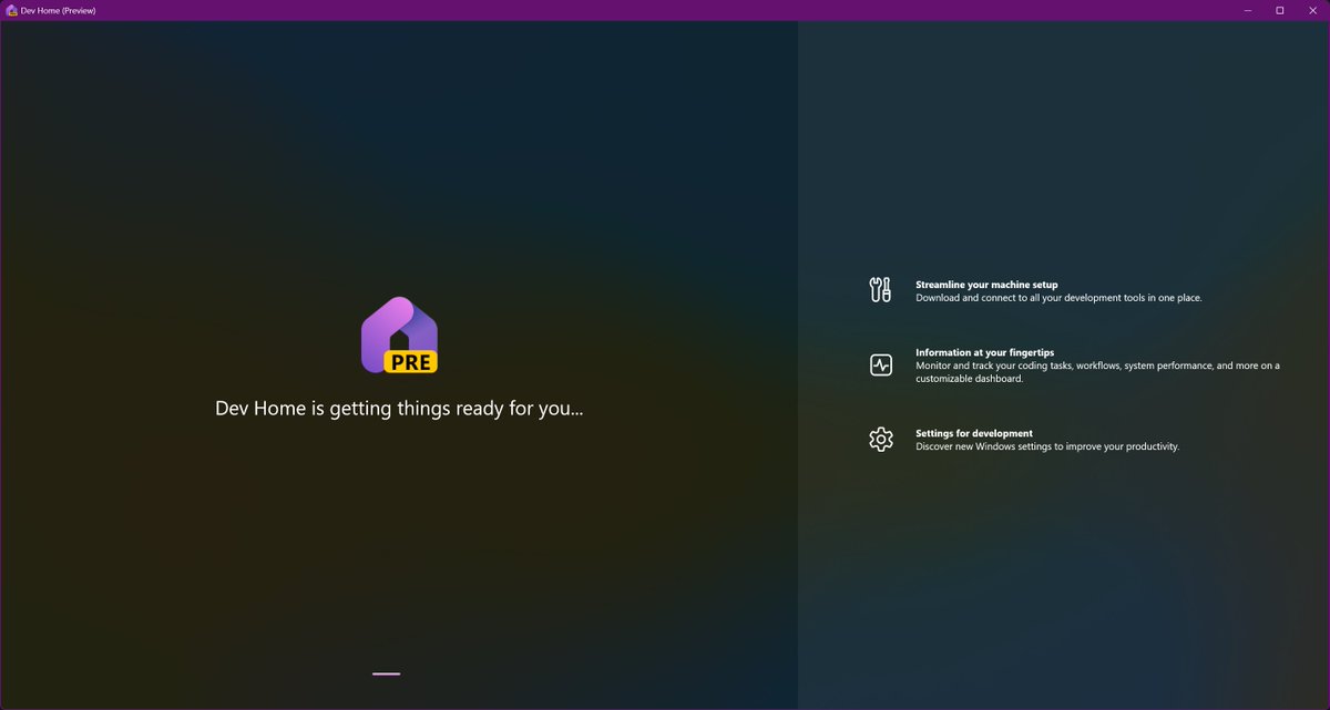 Xeno 🐈‍⬛ on Twitter: "Dev Home getting things ready for you"