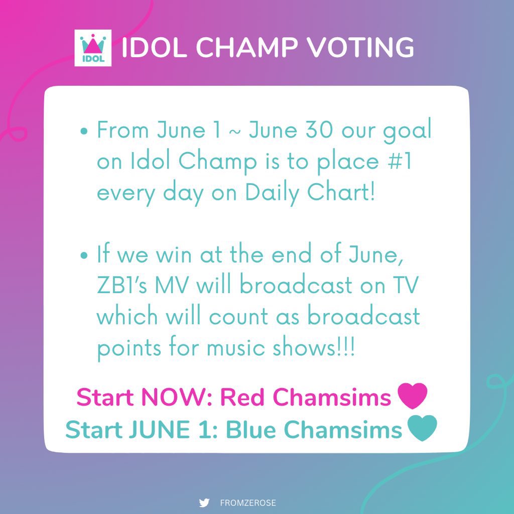 SEOK MATTHEW GLOBAL (BACKUP) on Twitter: "[🗳️] IDOL CHAMP VOTING ZE_ROSE start collecting Red ...