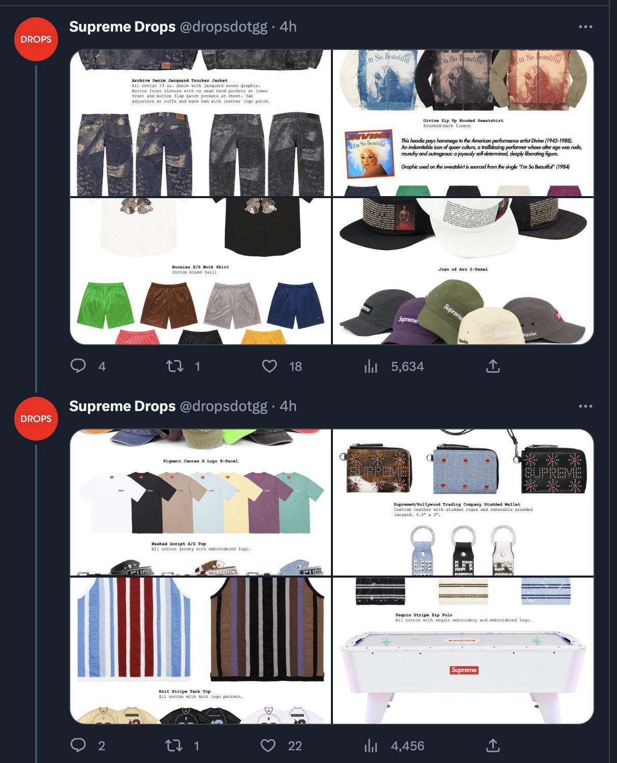 Supreme Drops On Twitter Supreme Week 14 Full Droplist And Retail