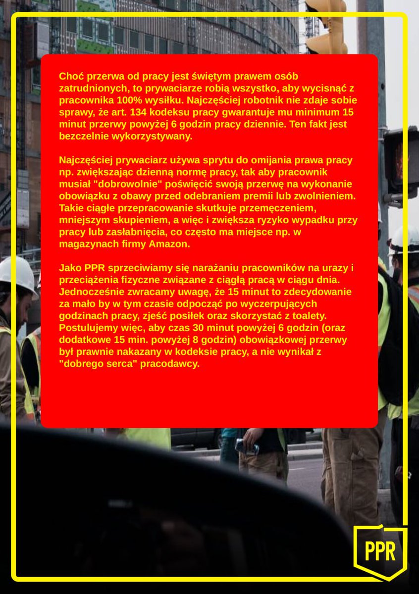 Polska Partia Robotnicza on Twitter: "🕒 15 minut przerwy to zdecydowanie za mało by w tym czasie ...