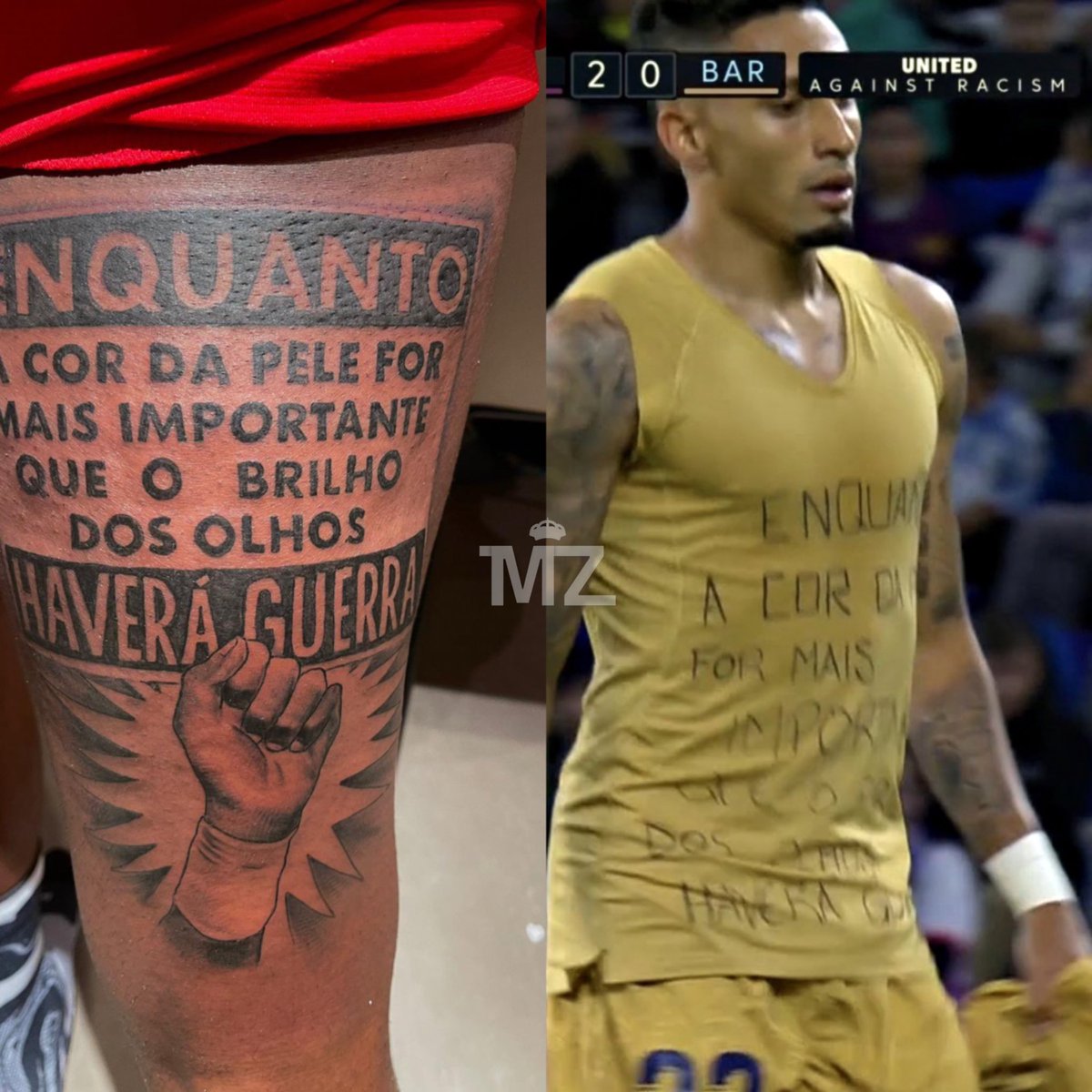 David on Twitter: "RT @theMadridZone: Raphinha revealing a message in support of Vinícius today ...