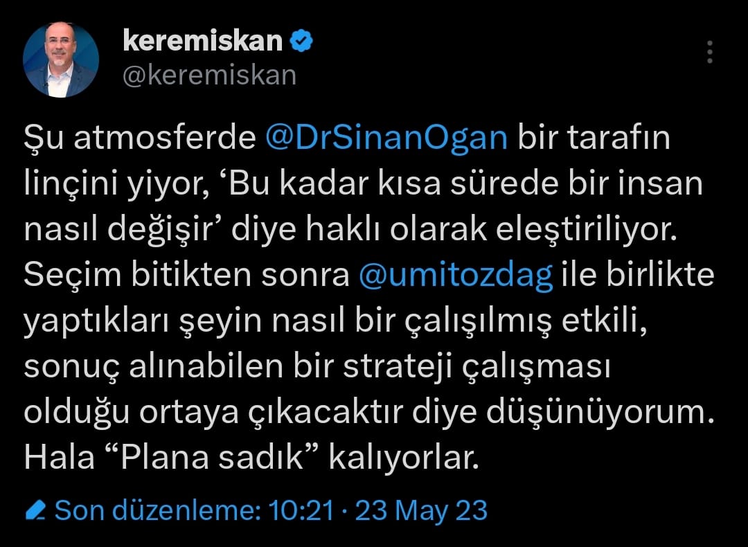 BPT on Twitter: "Sinan Oğan'ın beğendiği tweet. https://t.co/XcDIG6K3WY" / Twitter