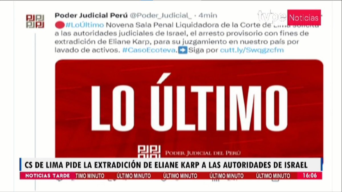 Tvperú Noticias On Twitter 🚨 LoÚltimo Eliane Karp Novena Sala