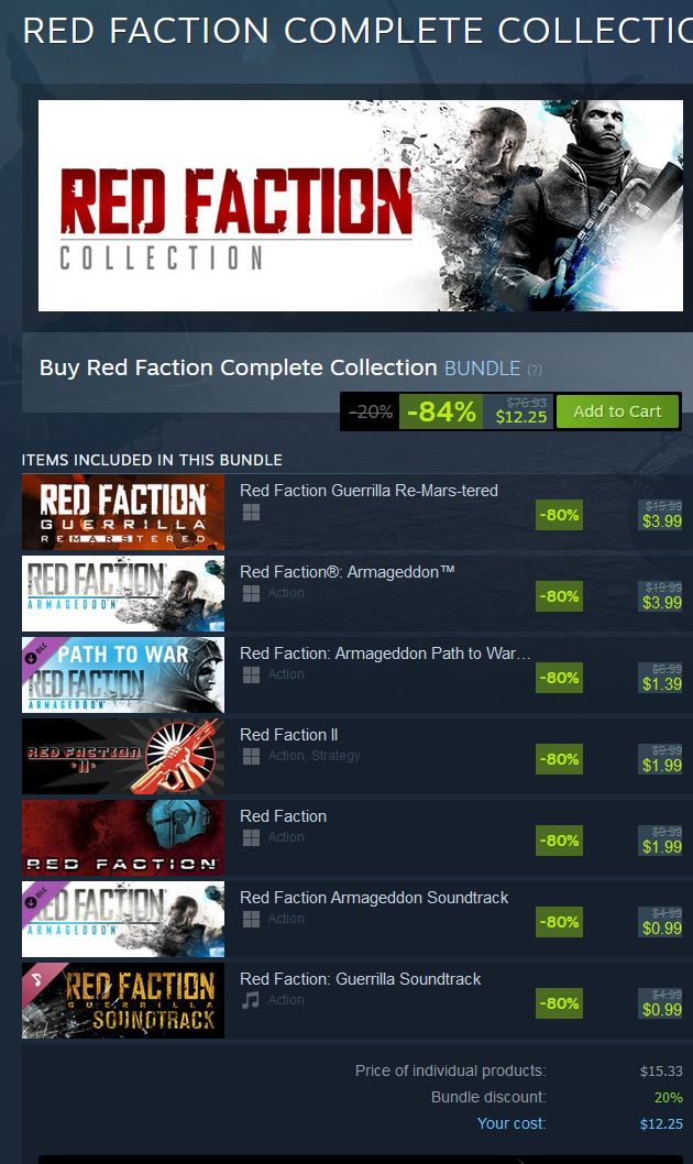 Cheap Ass Gamer on Twitter: "(PCDD) Red Faction Complete Collection $12.25 via Steam. http://ow ...