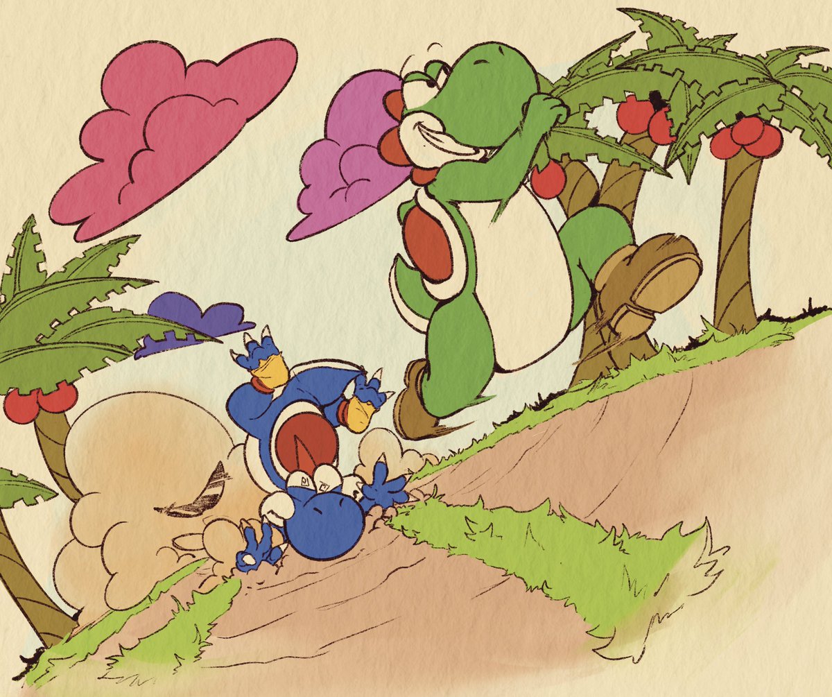 Lizardwizard On Twitter Mayoshi Day16 Yoshi Beating Boshi In A Race I Have So Many Yoshis