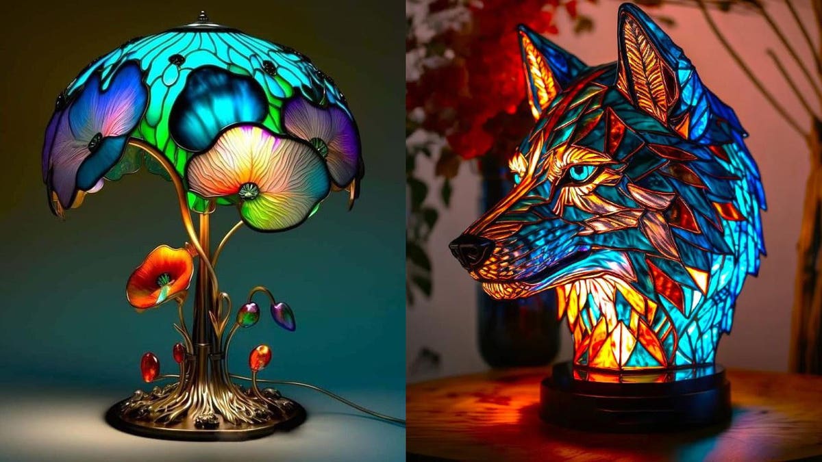 Stained Glass Animal Lamps