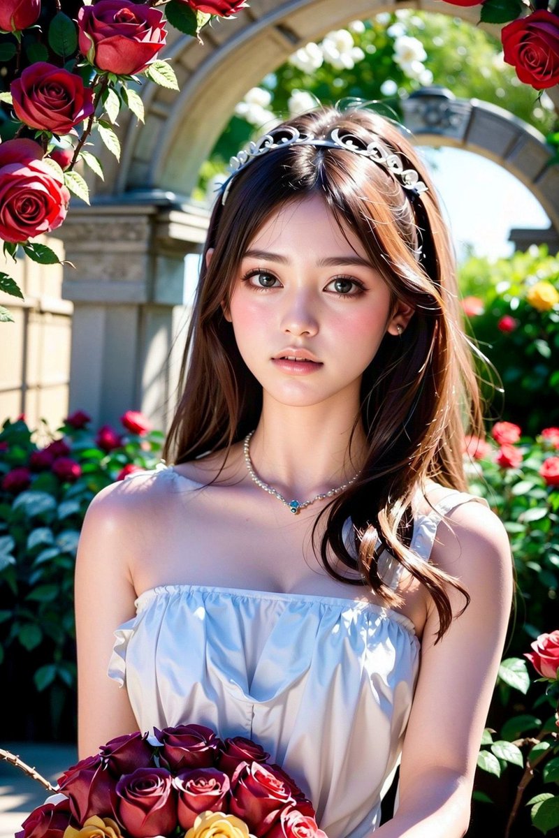 AI写真ラボ / AIバーチャルカメラマン on Twitter: "#AIバラのアーチとお姫様 ALTにプロンプト入れました。 以前公開した写真のアレンジプロンプトと、yuuriさんが公開し ...