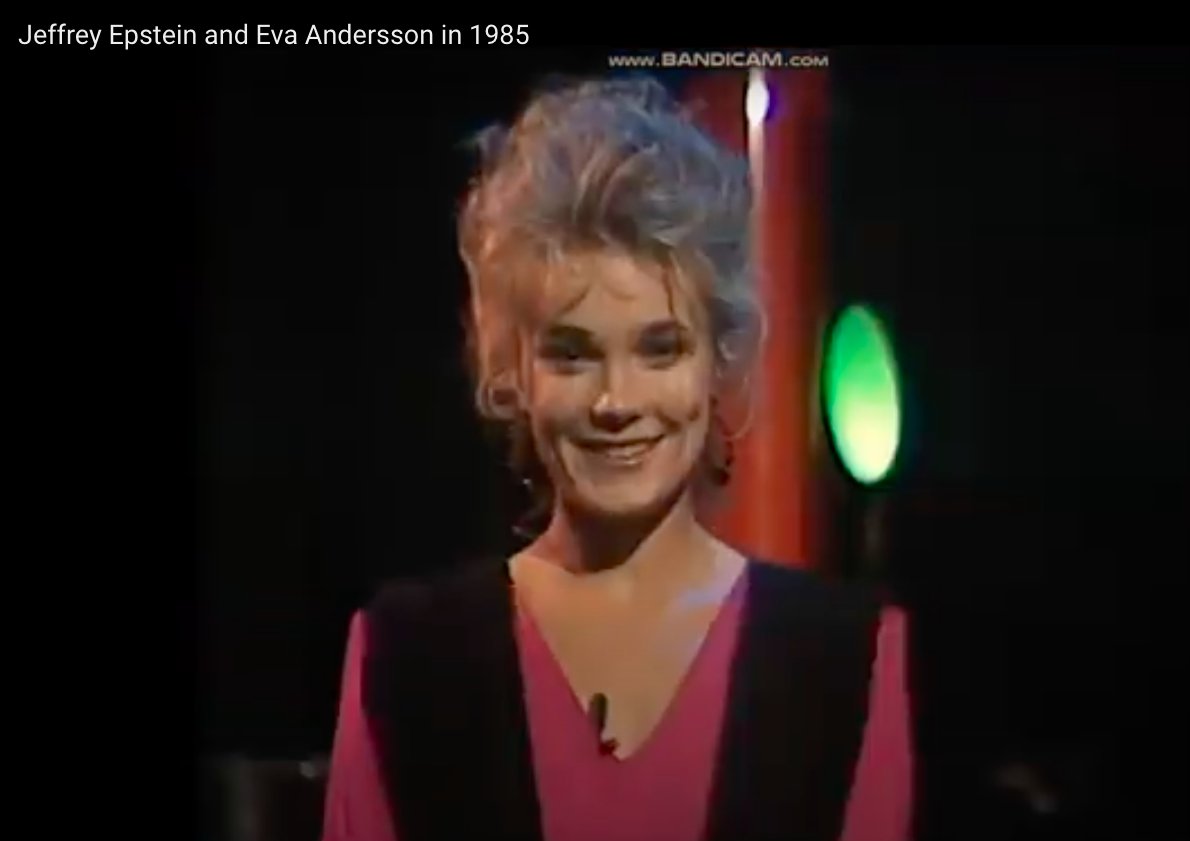 Jeffrey Epstein and Eva Andersson in 1985 Melodifestivalen March 2nd ...