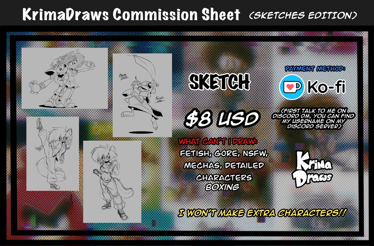 KrimaDraws COMISSION SKETCHES OPEN on Twitter: "HI GUYS!! I'M OPENING COMISSIONS (Sketches ...