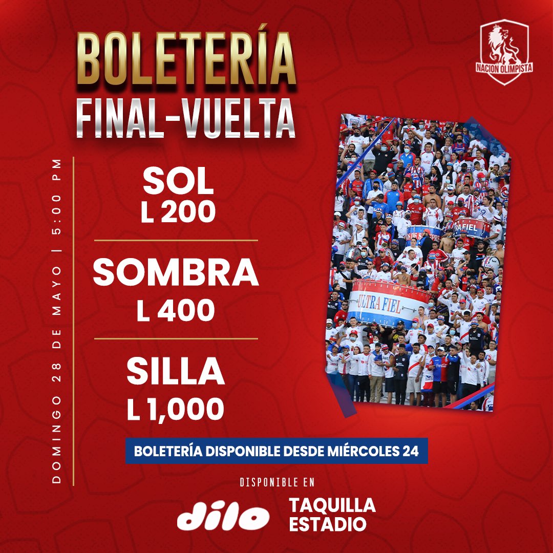Nación Olimpista on Twitter: "🚨🎟️ ¡ATENCIÓN! Sobre los boletos en Dilo. La venta de boletería ...
