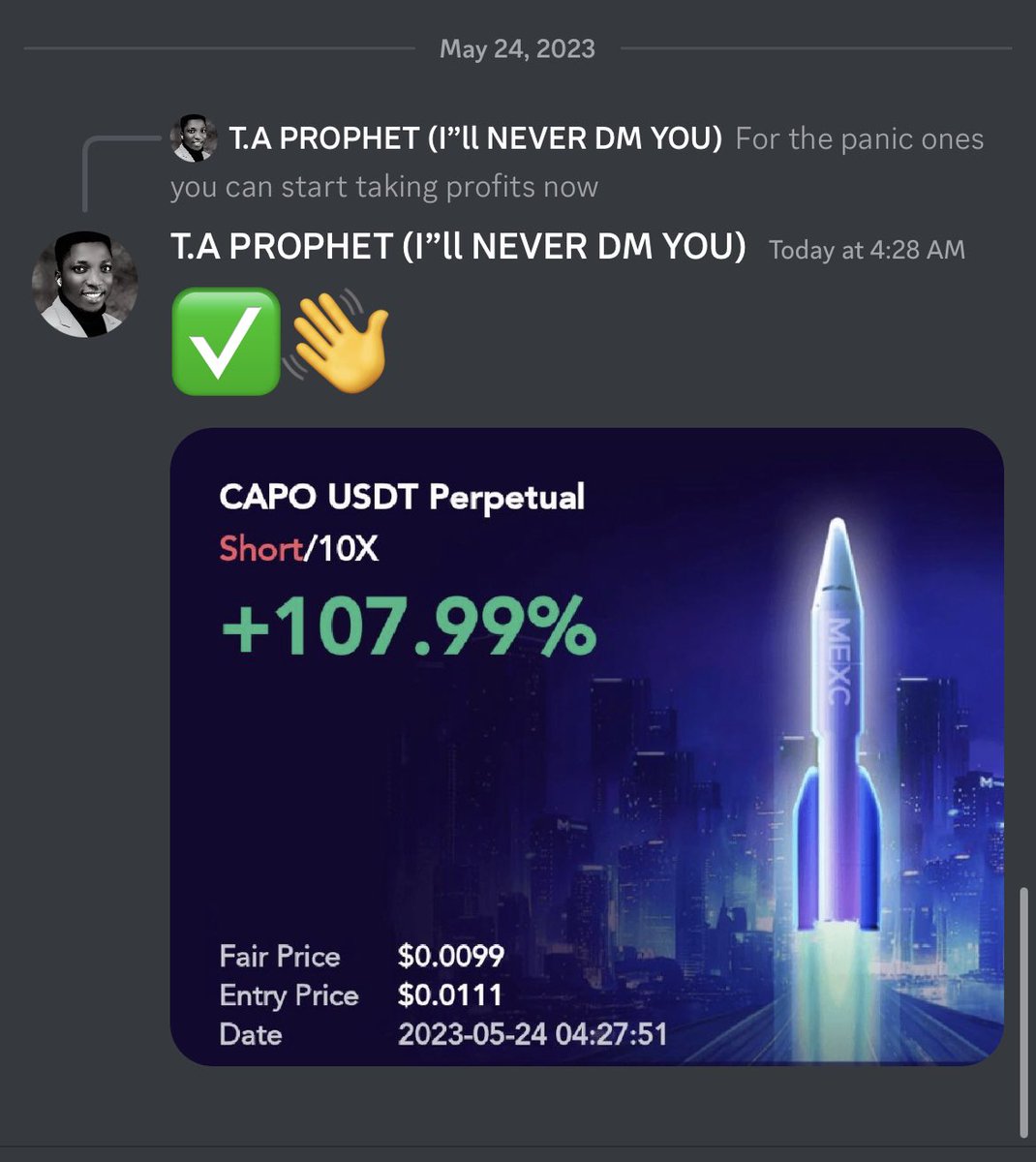 CRYPTO-HUB 📸 on Twitter: "SIGNAL ID: 180 Pair: $CAPO Position: SELL ⚪🔵 PnL: 💵💵 Discord: http ...