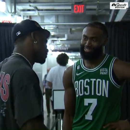 ClutchPoints on Twitter: "Jaylen Brown and Anthony Edwards chopping it up postgame after the ...
