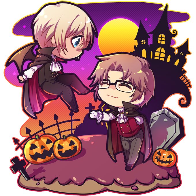 「ハロウィンの沖安」|🐱SYEI(しぇい)🐱のイラスト