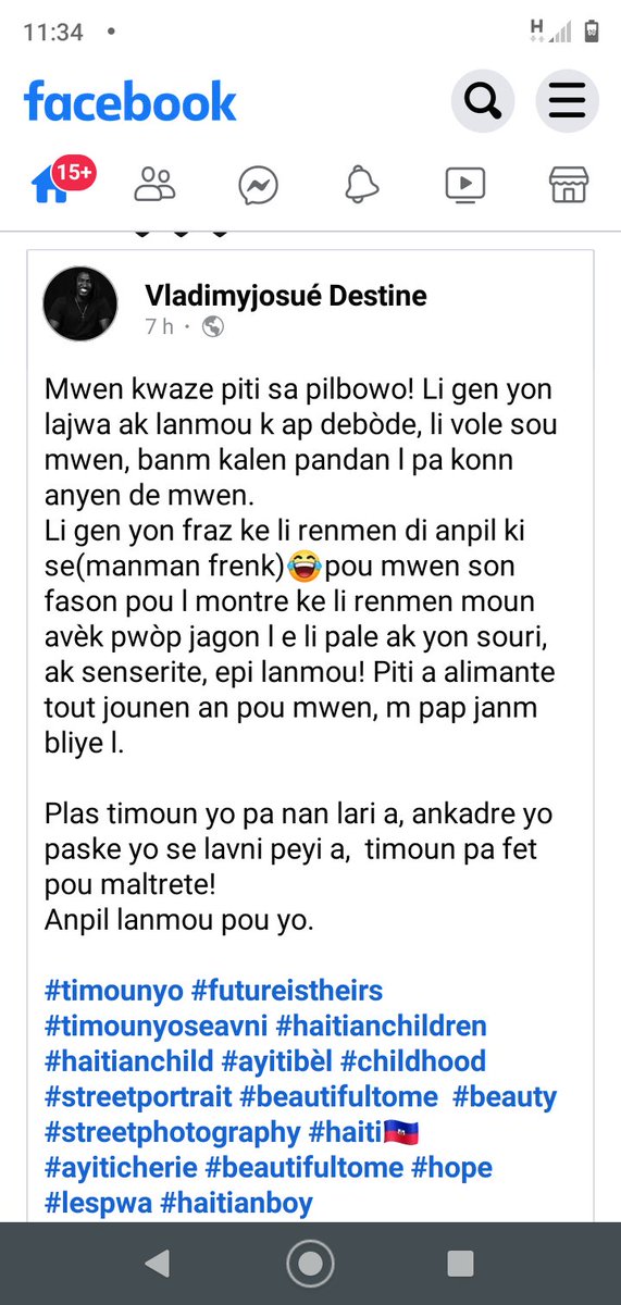 Me Hugo Chevalier,av. on Twitter: "Mwen ap prezante nou bèl ti gason sa a("diaman nan bidonvil ...