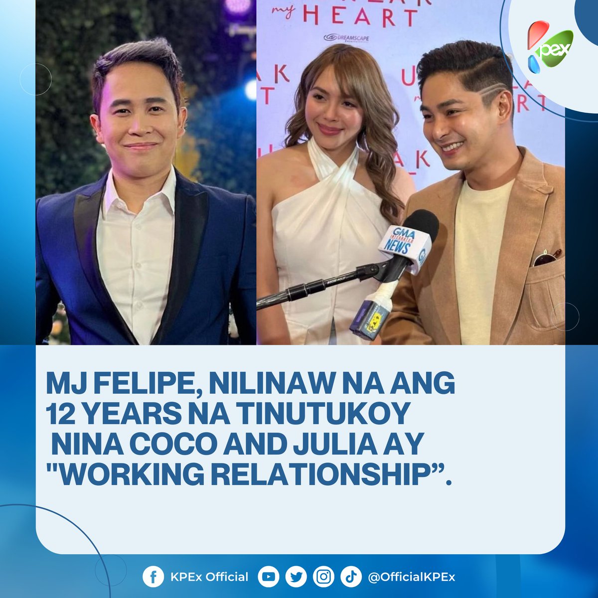 KPEx Official on Twitter: "MJ Felipe, nilinaw na ang 12 years na tinutukoy nina Coco and Julia ...