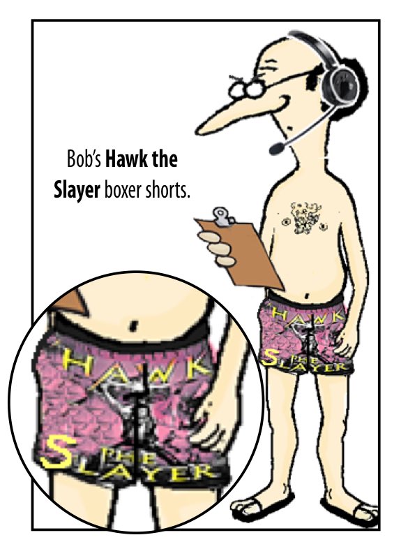 「I would buy Hawk the Slayer boxers…#KnightsOfTheDinnerTable」Benの漫画