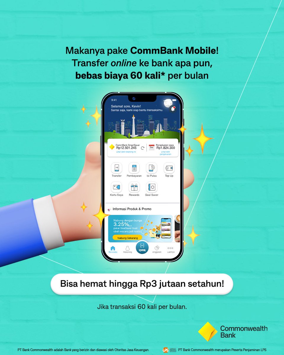 Bank Commonwealth on Twitter: "Enak kan pake CommBank Mobile? Transaksi apa pun tetap bisa hemat ...