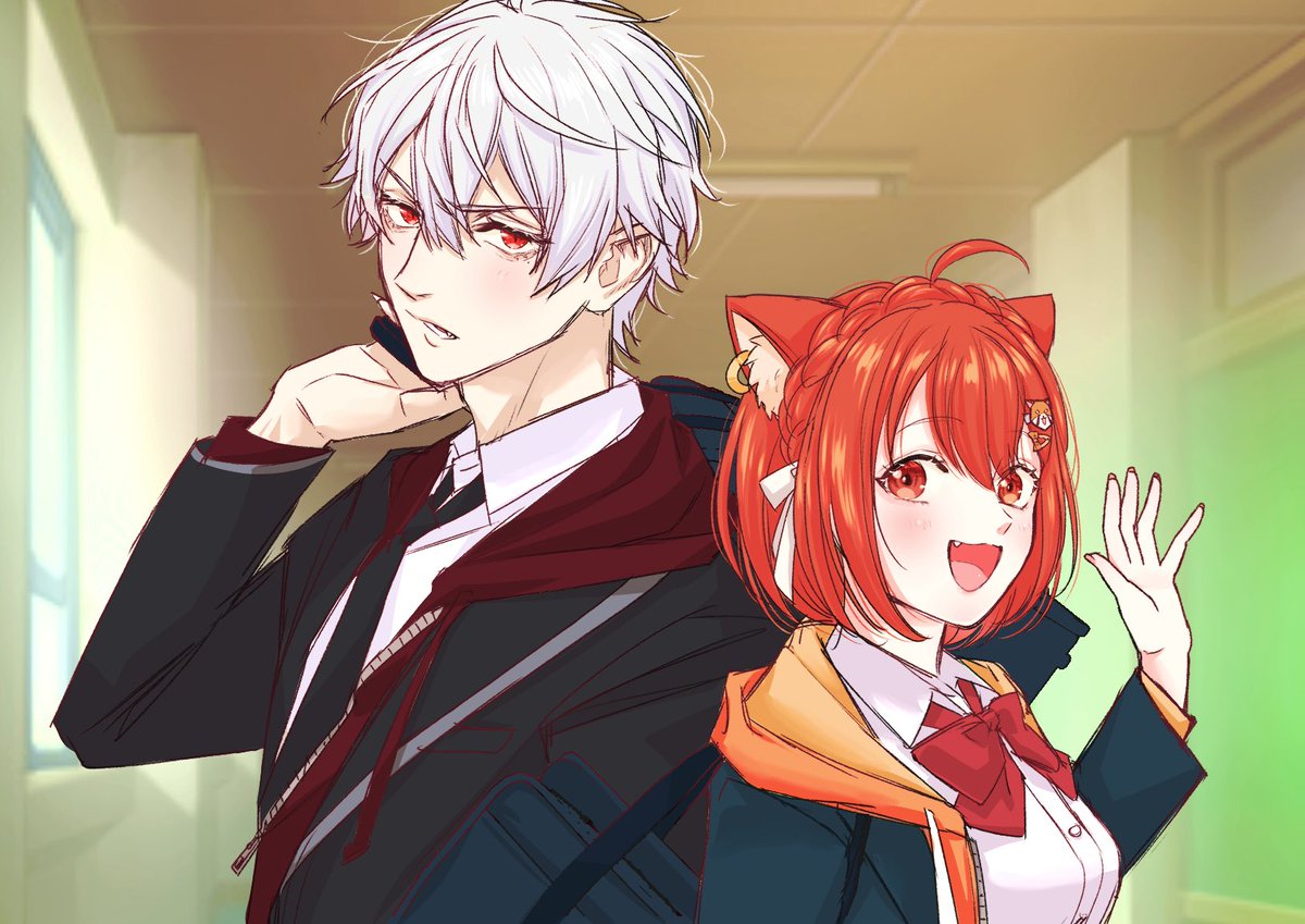 H a r u_ on Twitter: "〜 放課後 〜 ぷてち「一緒にか〜えろっ♪」 葛葉 「さっさとしろ〜」 #ラトアート #KuzuArt"