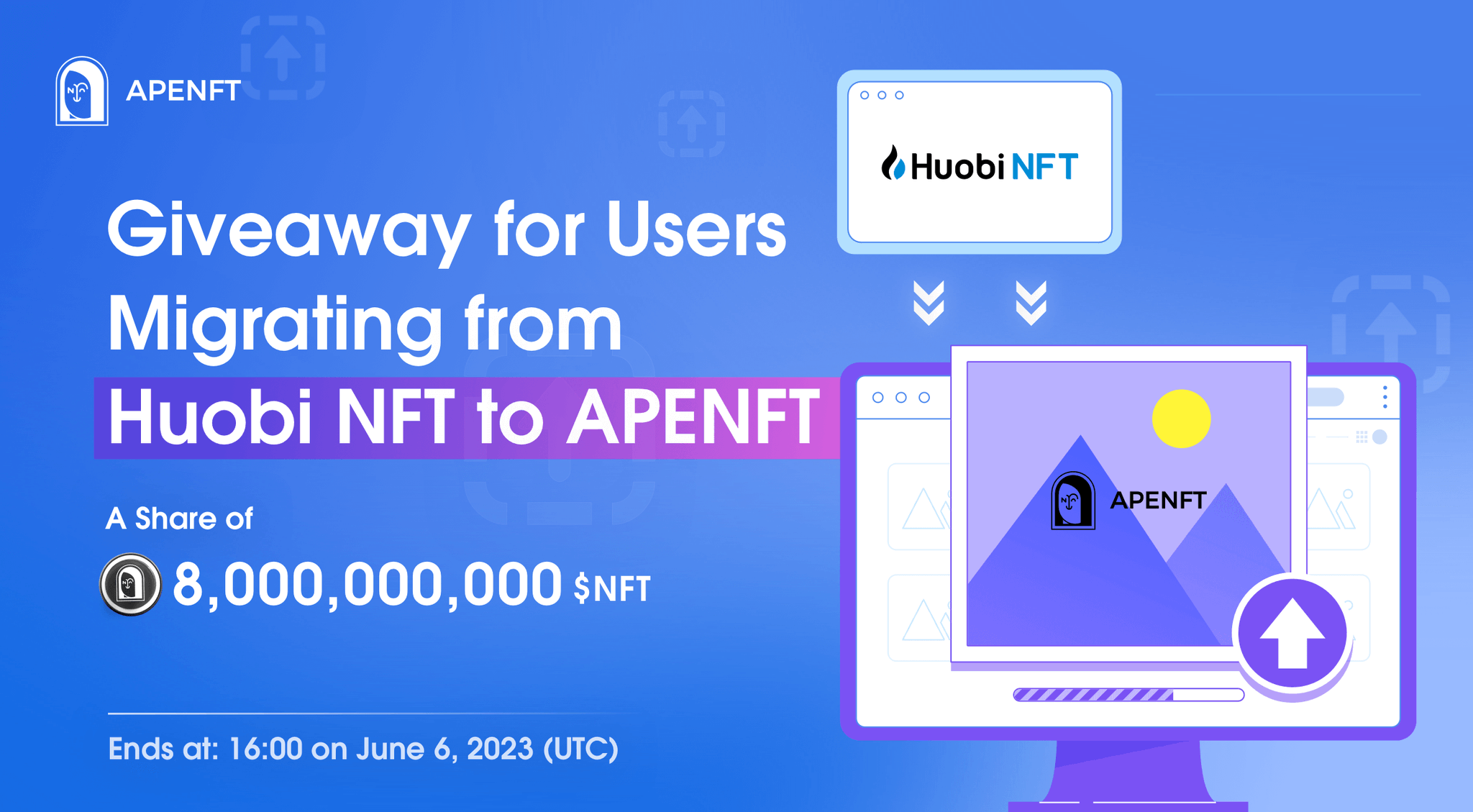 APENFT on Twitter: "🎁#Giveaway for Users Migrating from #Huobi NFT to #APENFT! 💰Reward: A Share ...