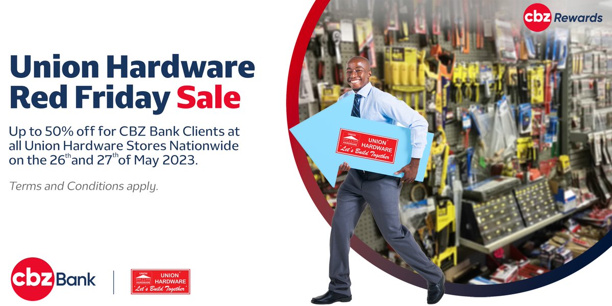 CBZ Holdings on Twitter: "Attention CBZ Bank clients! 💳 Visit Union Hardware on May 26-27, 2023 ...