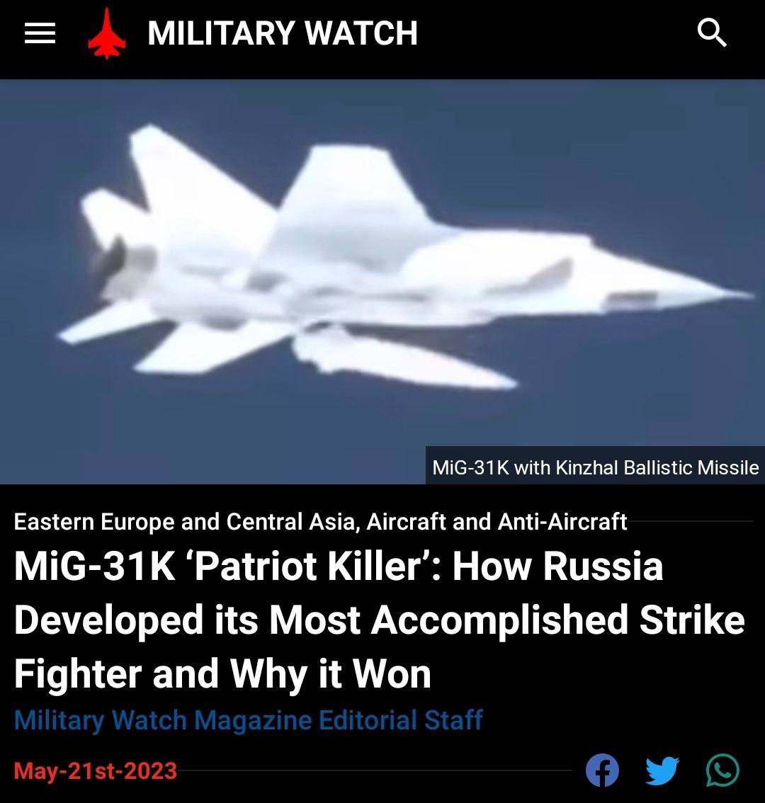 Trollstoy on Twitter: "MiG-31K "Patriot Killer": How Russia Developed its Most Accomplished ...
