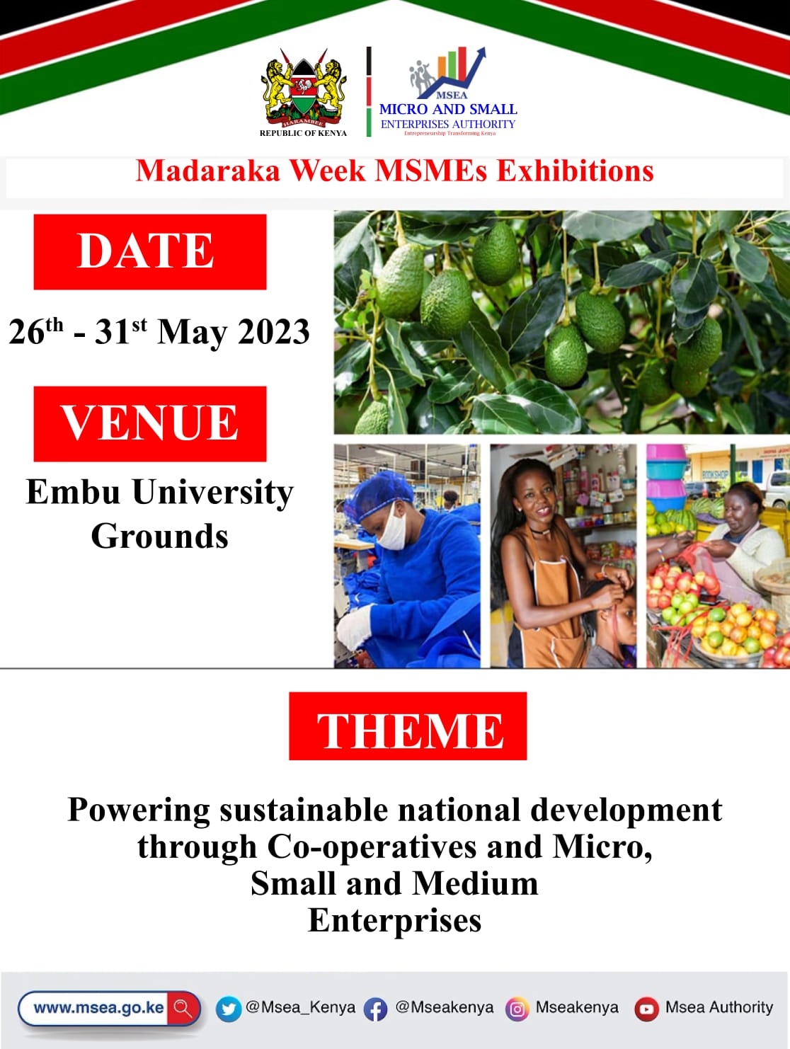 MSEA Kenya on Twitter: "MADARAKA WEEK MSMEs EXHIBITION Join us for the Madaraka week exhibition ...