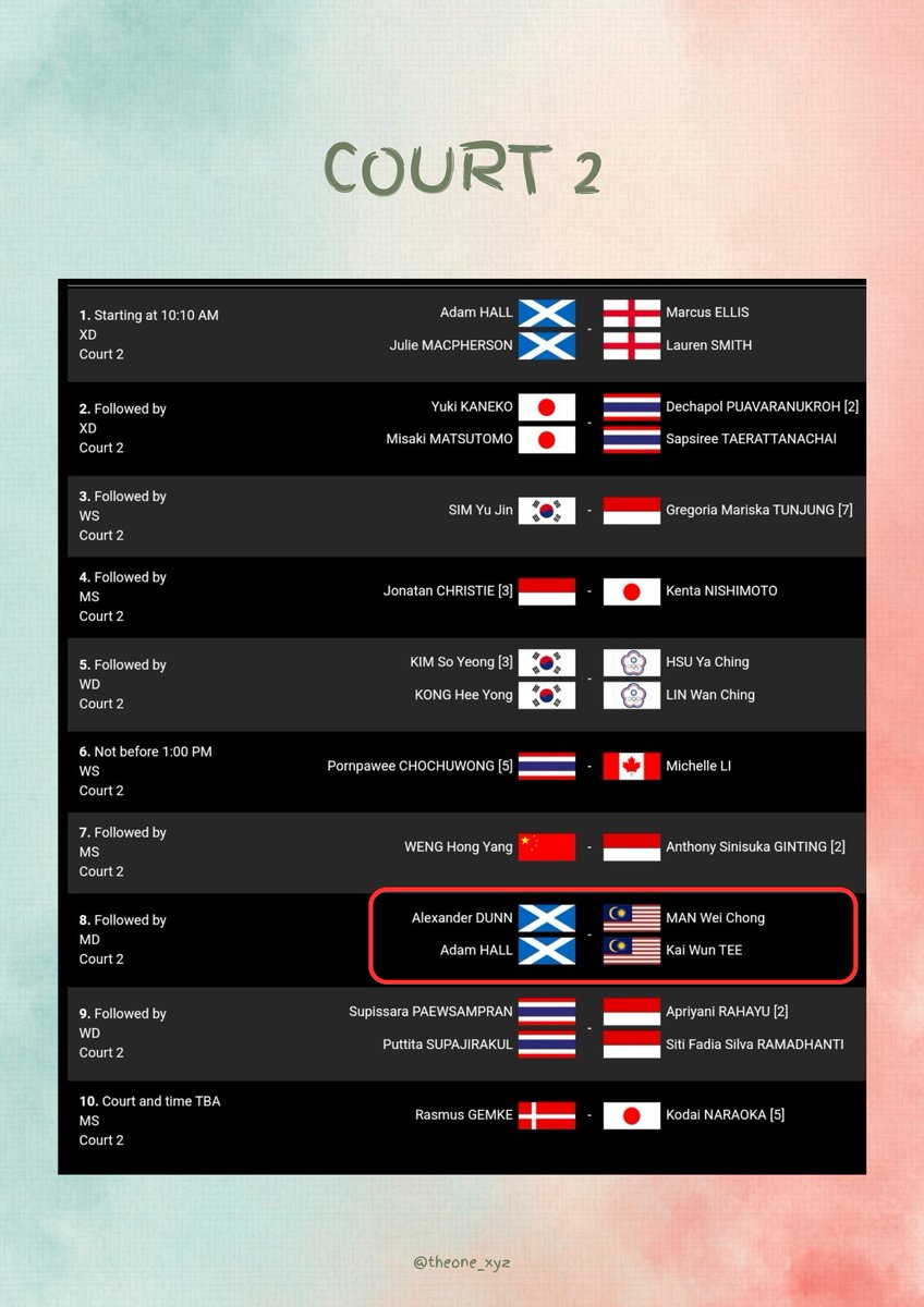 Z 💎🇲🇾 on Twitter: "2. Live score link & Order of Play: 👉🏻 https://tournamentsoftware.com/visual ...